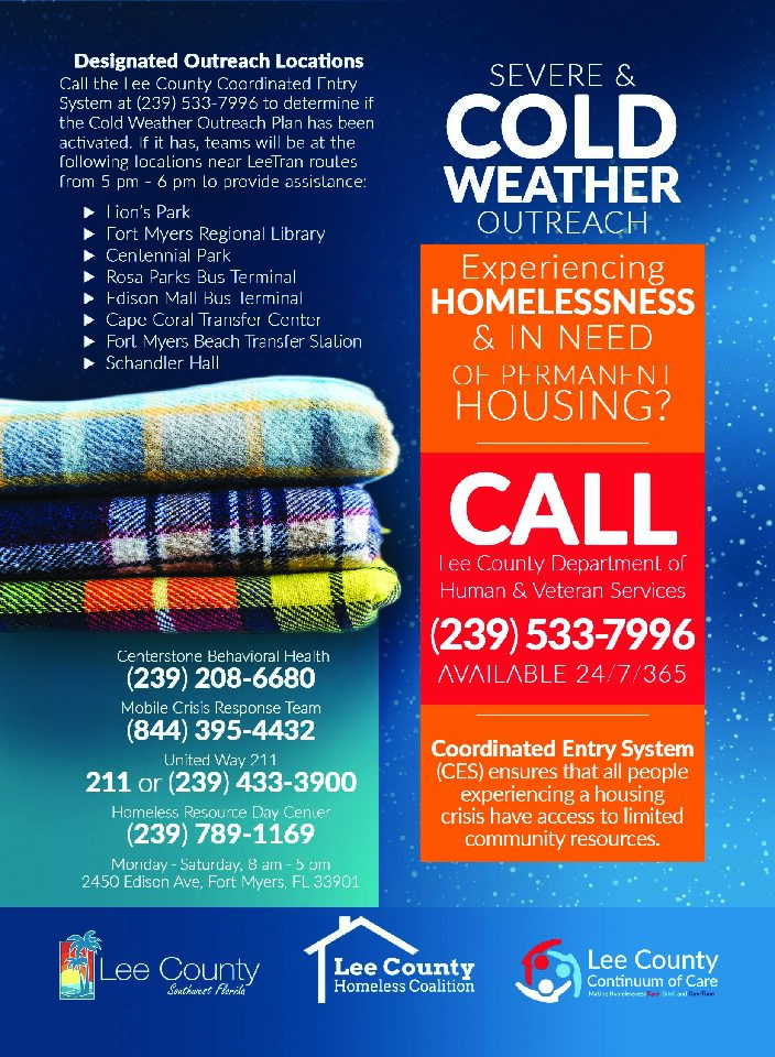 Lee activates cold weather outreach plan - Cape Coral Breeze